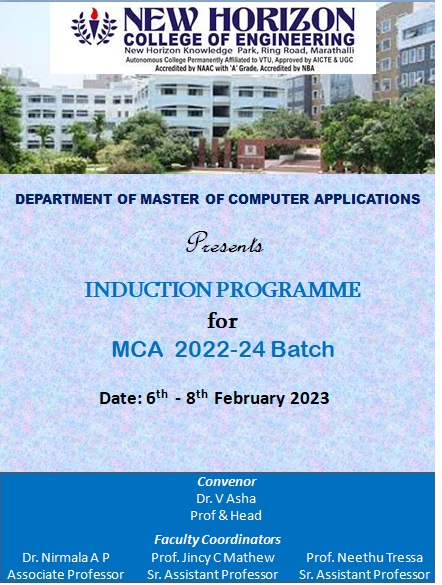 Induction Programme for MCA 2022-2023 Batch - Master of Computer Applications